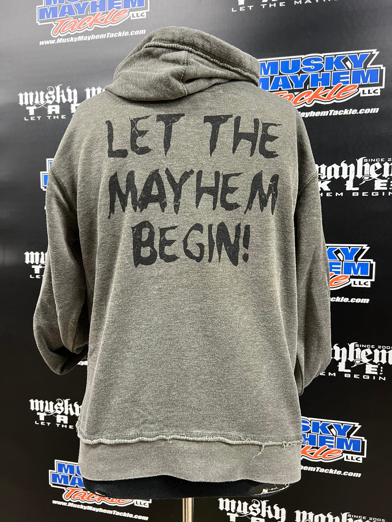 LET THE MAYHEM BEGIN BURNOUT HOODIE – Musky Mayhem Tackle llc